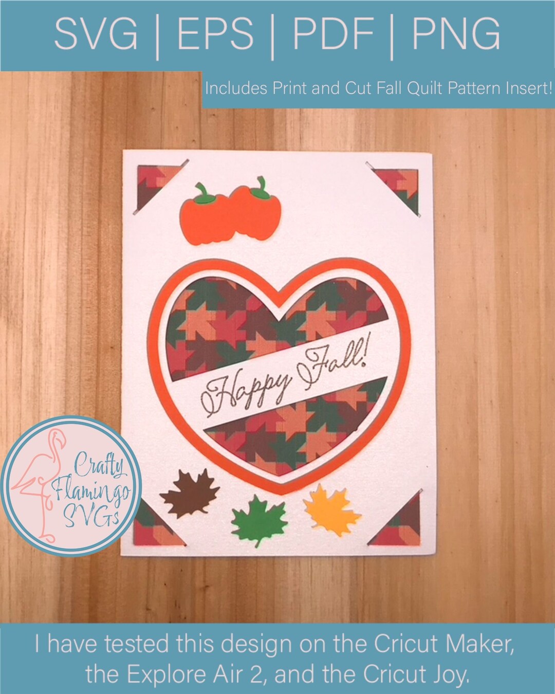 Happy Fall Card SVG: Autumn Leaves Insert Card (digital Download) - Etsy