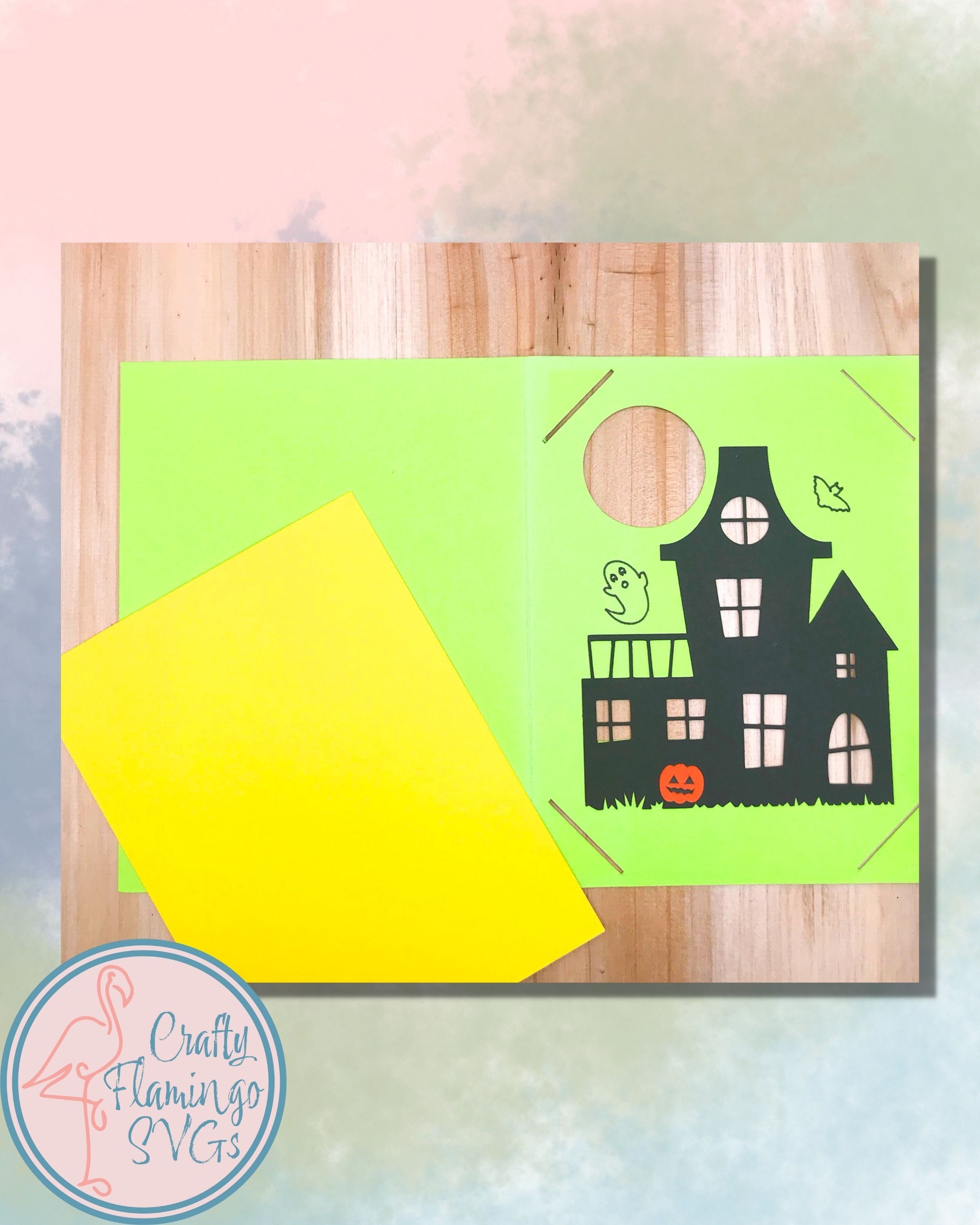 Haunted House Card SVG, Cricut Halloween Invitation, Happy Halloween ...