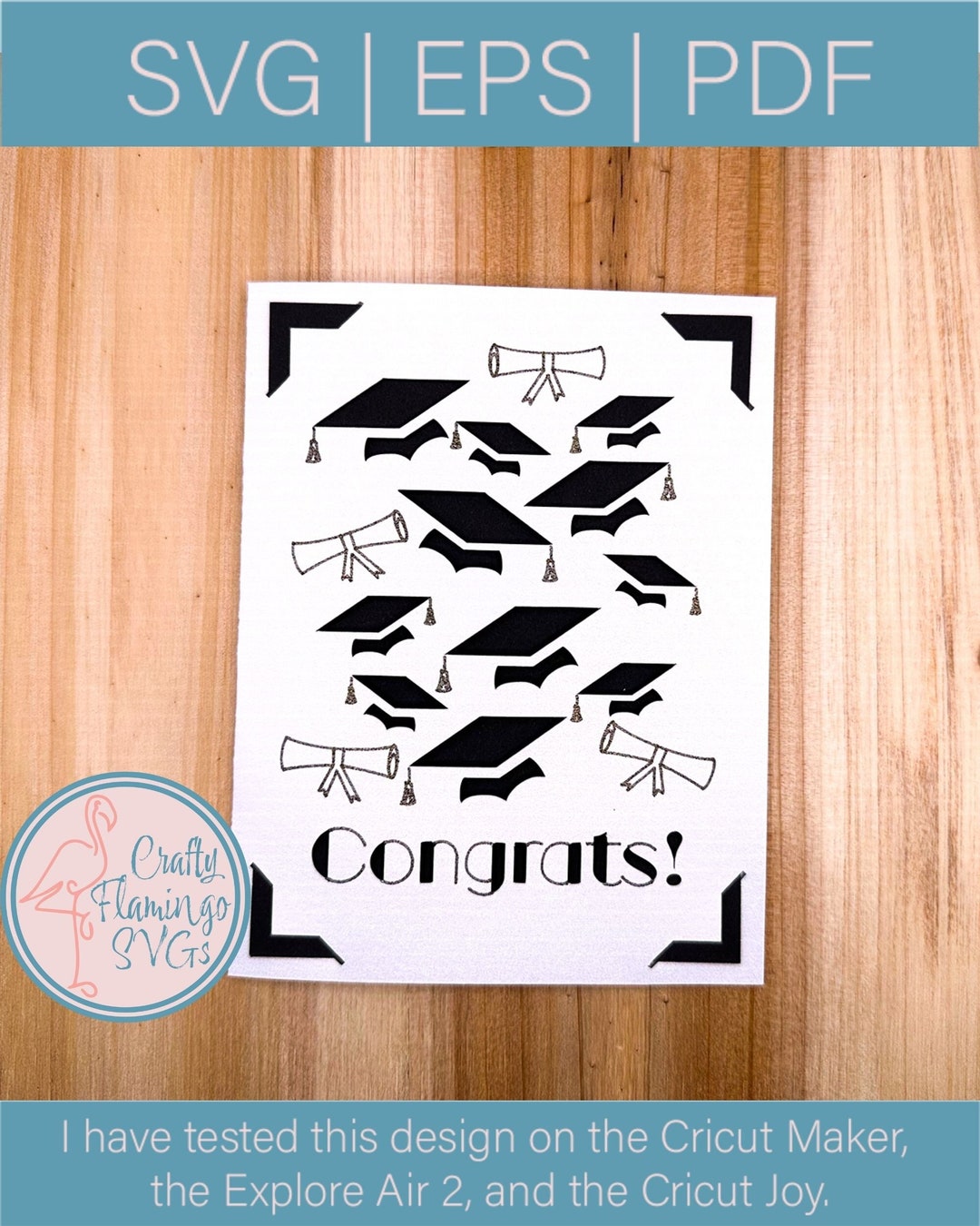 Graduation Caps and Diplomas Card, Cricut Graduation Card, Easy ...