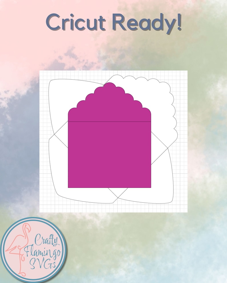 Scalloped Envelope SVG Template: A2 R20 With Liner (digital Download ...