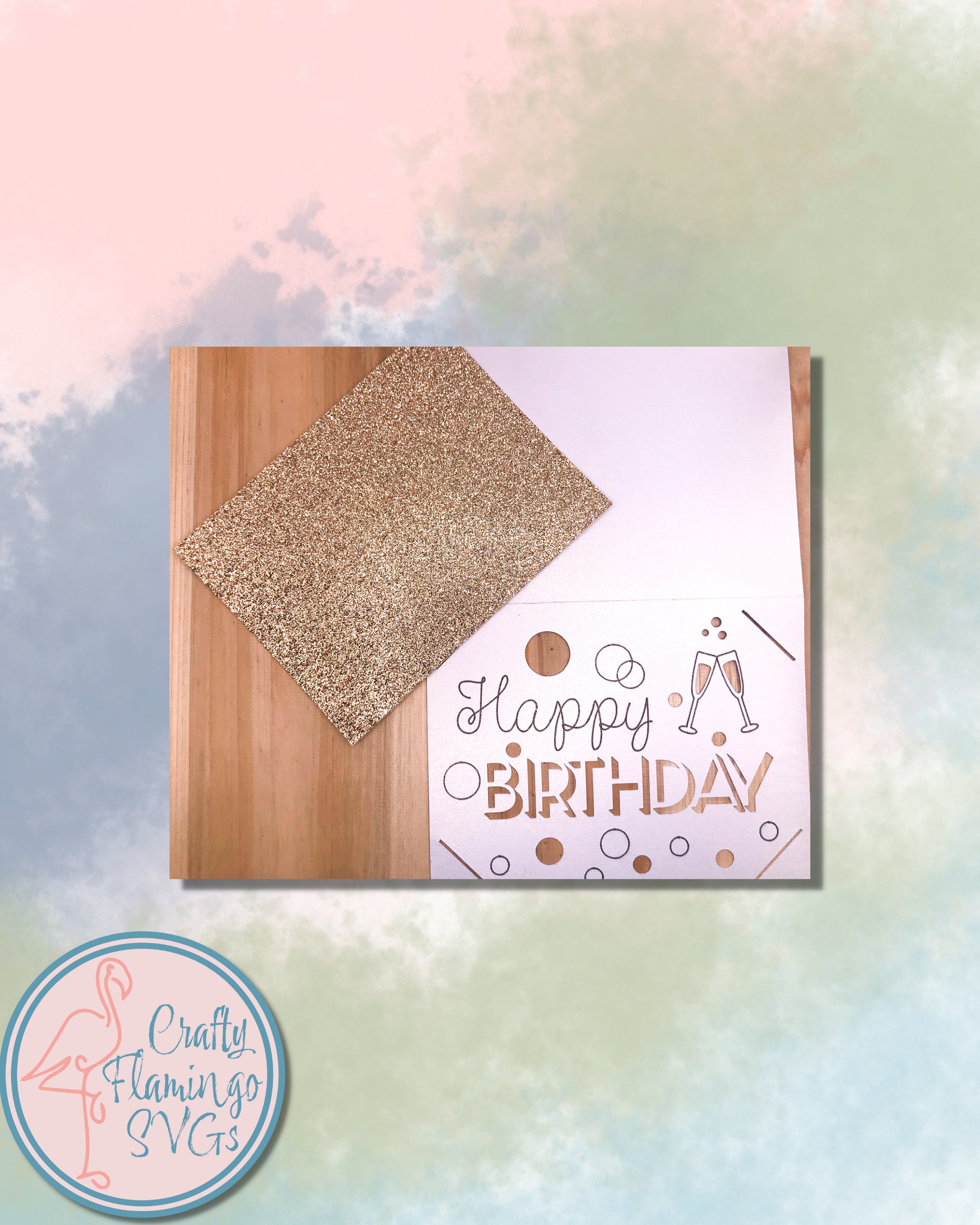 Champagne Birthday Card, Birthday Celebration Card, Happy Birthday Card ...