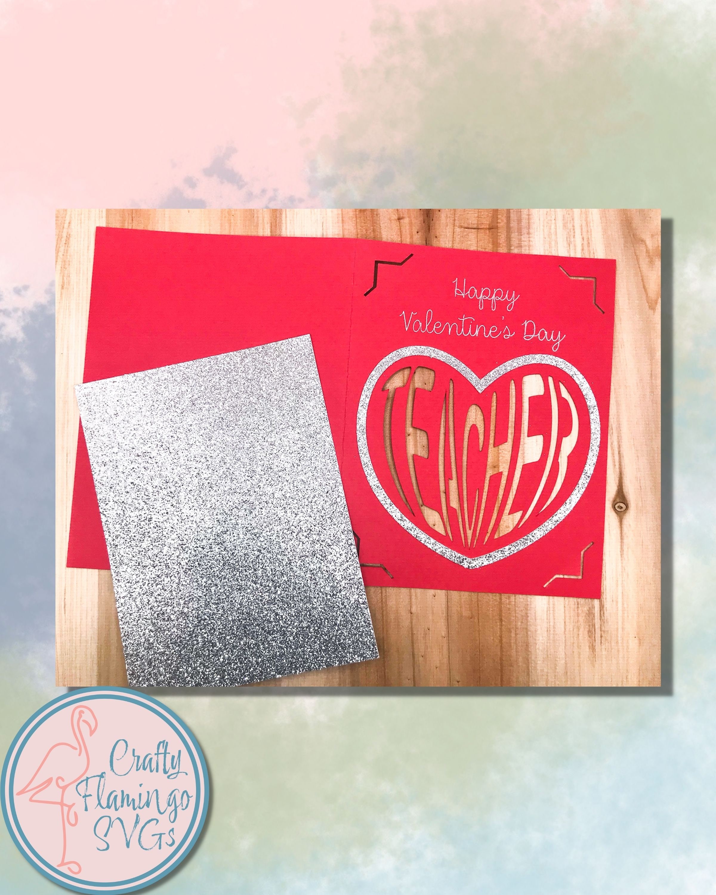 Teacher Valentine's Day Card SVG, Happy Valentine's Day Teacher Card ...