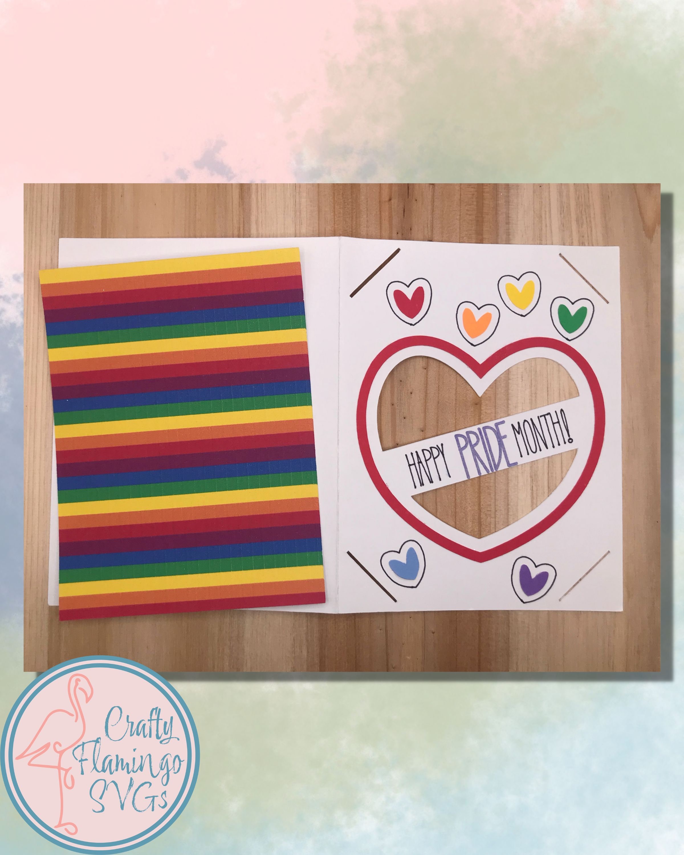 Happy Pride Month Card With Envelope SVG, Pride Month Card, Gay Pride ...