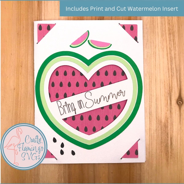 Watermelon Card - Etsy