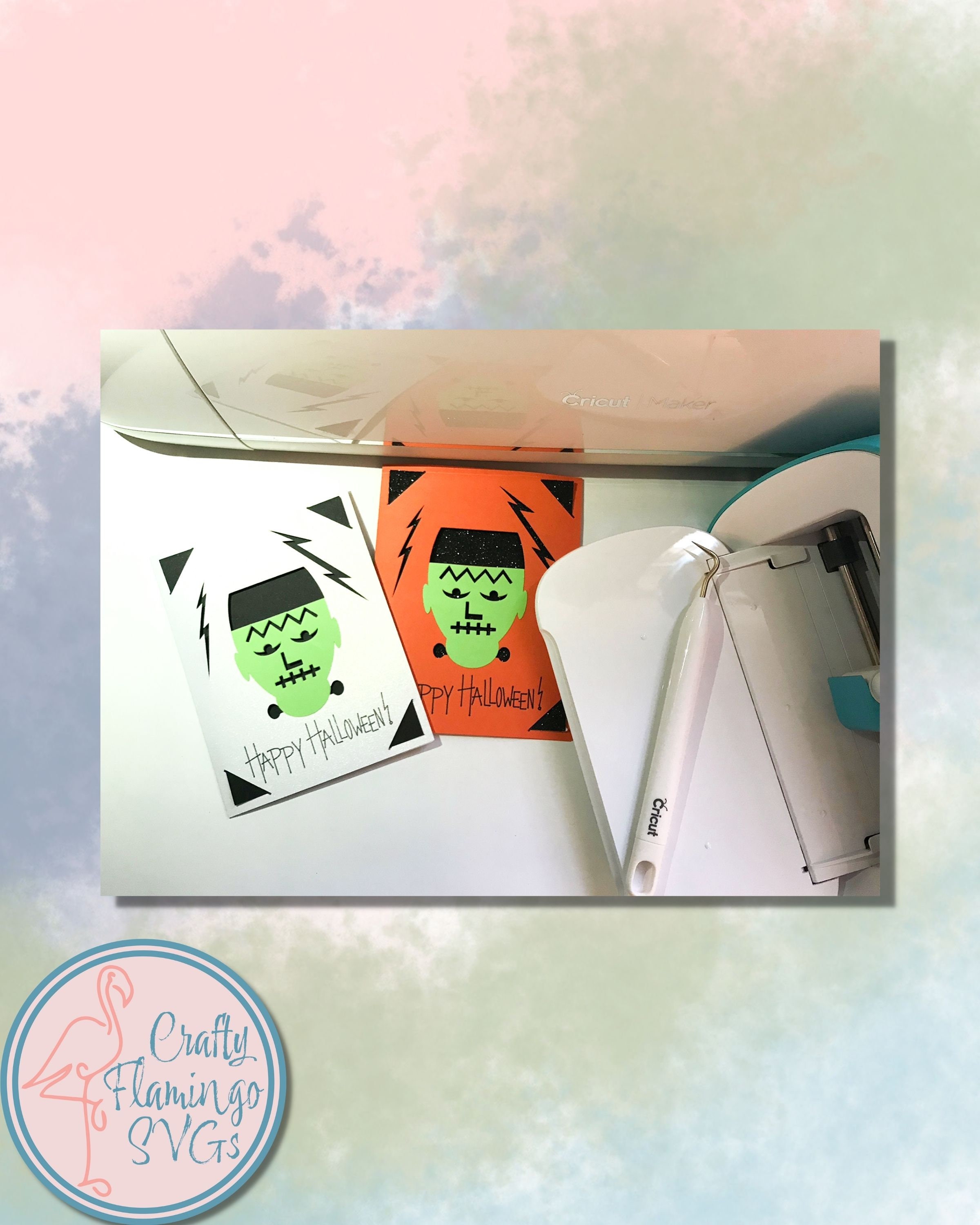 Frankenstein Monster Card, Cricut Halloween Invitation, Happy Halloween ...