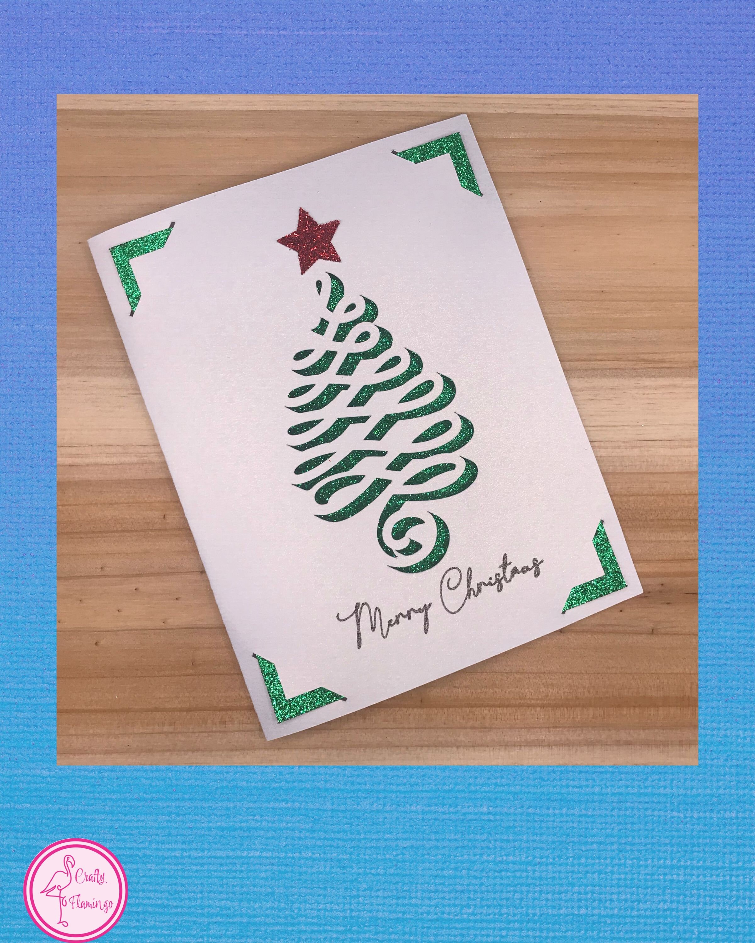 Christmas Tree Squiggle Design Card Christmas Tree Card - Etsy UK