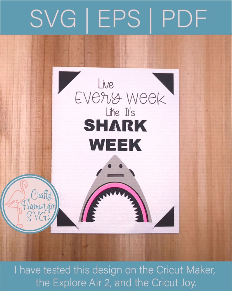 Shark Week Card, Shark Week SVG, Funny Encouragement Card, Card With ...