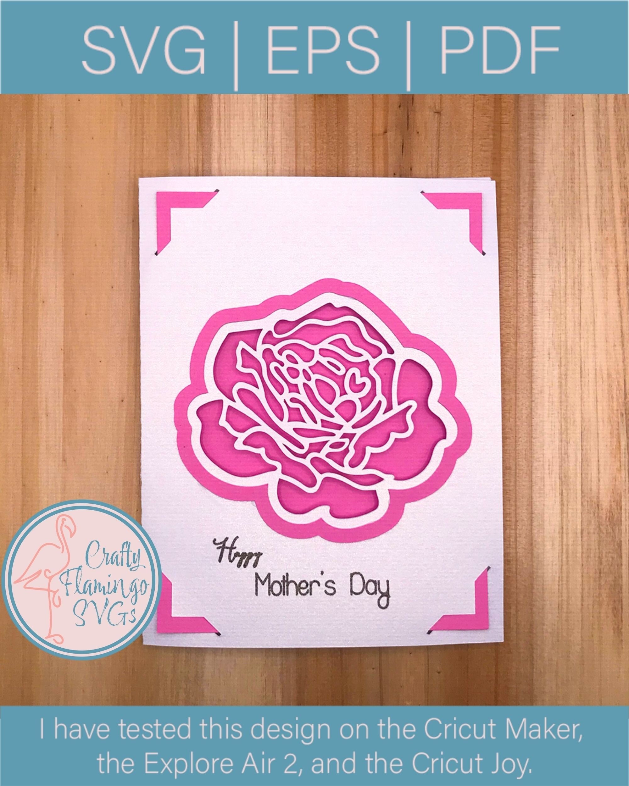 Happy Mother's Day Flower Card SVG, Easy Cricut Mother's Day Card ...