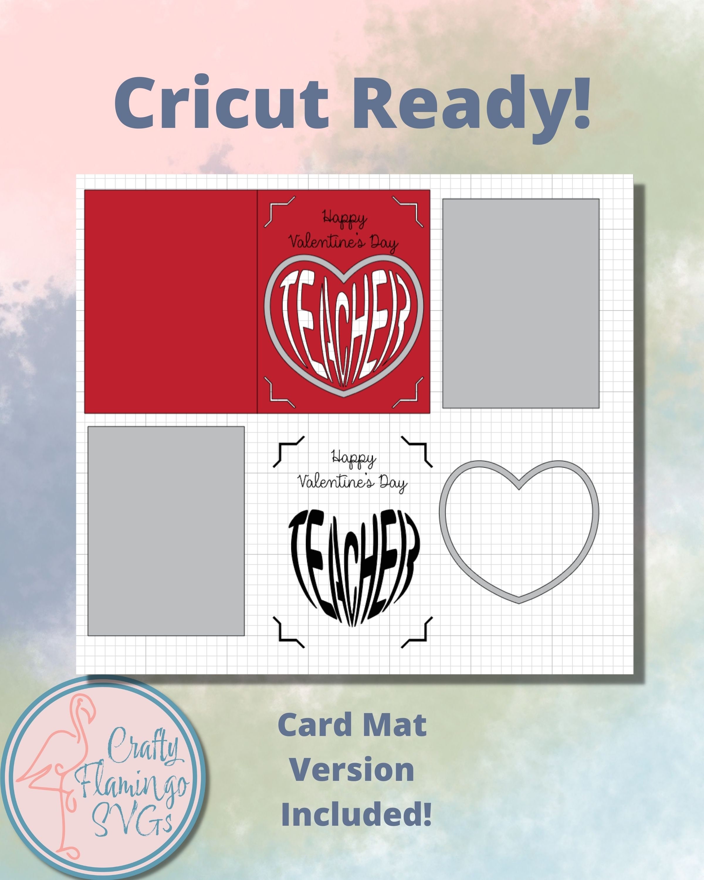 Teacher Valentine's Day Card SVG, Happy Valentine's Day Teacher Card ...