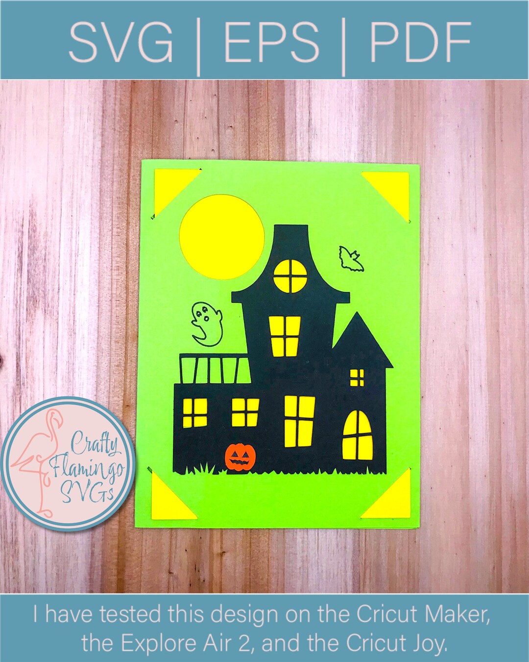 Haunted House Card SVG, Cricut Halloween Invitation, Happy Halloween ...