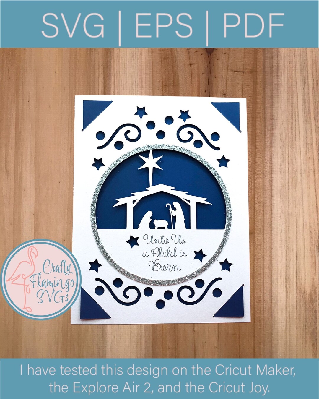 Cricut Nativity Scene Card SVG: Glitter Manger Design (digital File) - Etsy