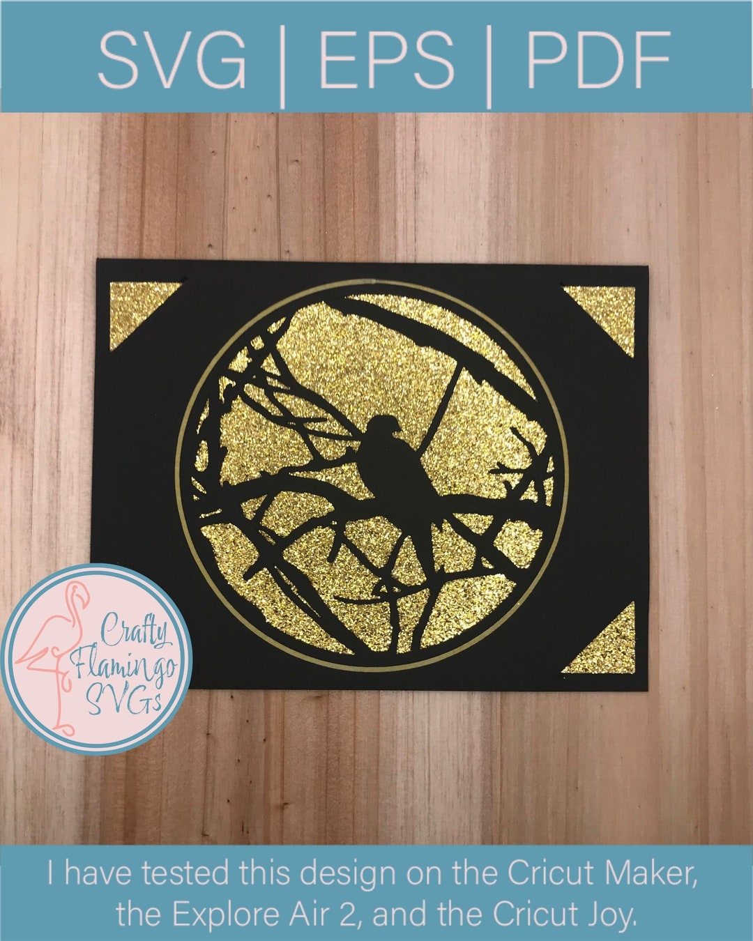 Raven Halloween Card SVG: Cricut Invitation Template (digital Download ...
