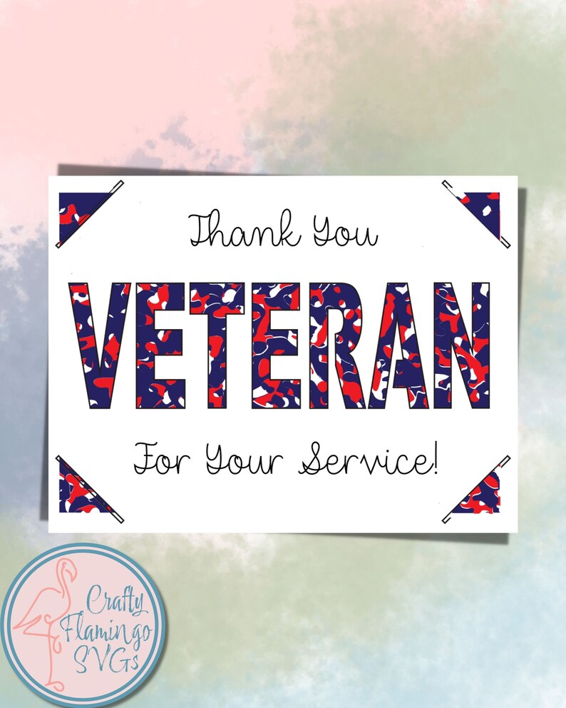 Thank You Veteran for Your Service, Thank You Veteran Card, Veterans ...