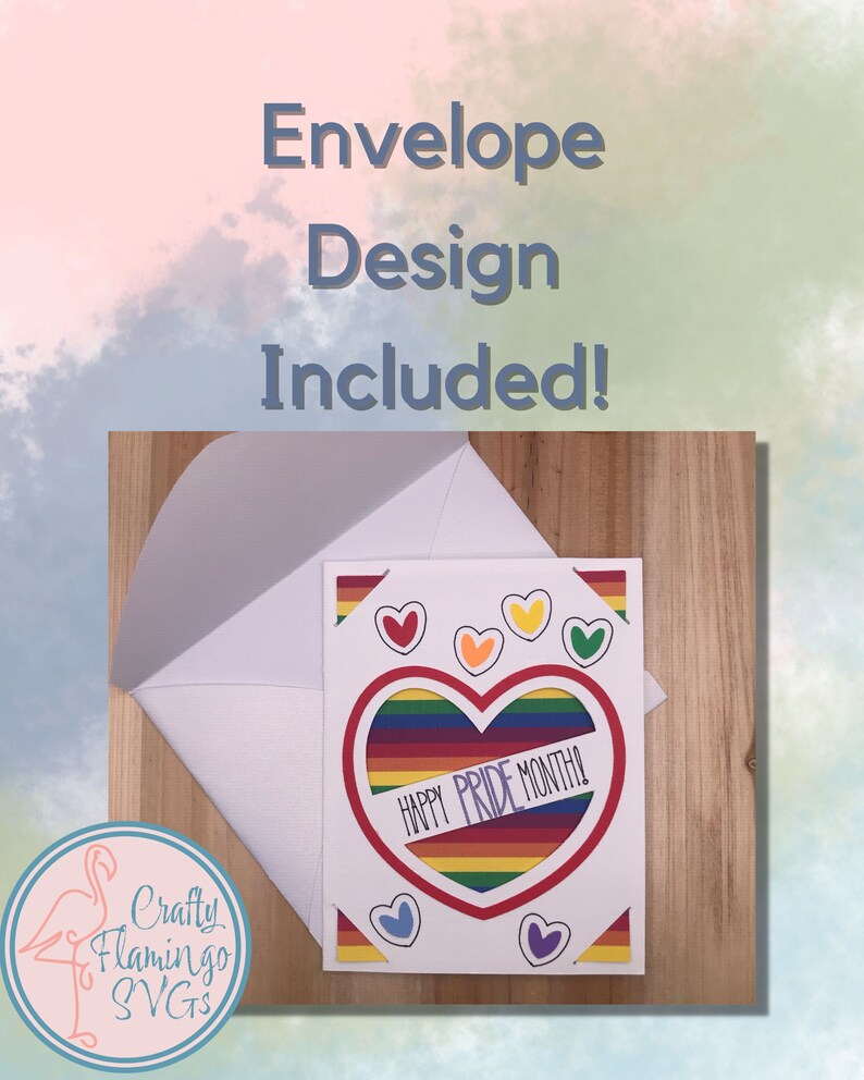 Happy Pride Month Card With Envelope SVG Pride Month Card - Etsy