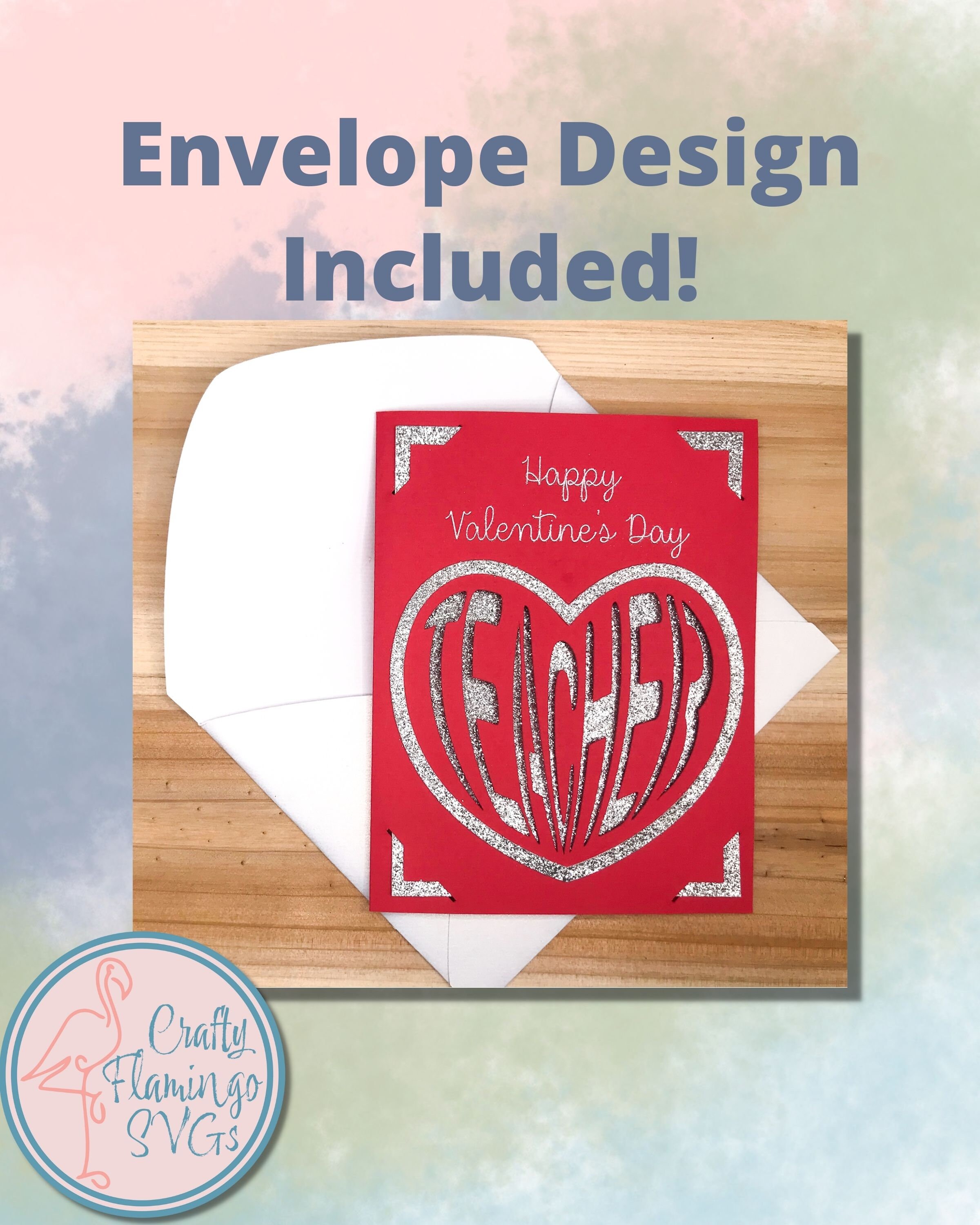 Teacher Valentine's Day Card SVG, Happy Valentine's Day Teacher Card ...