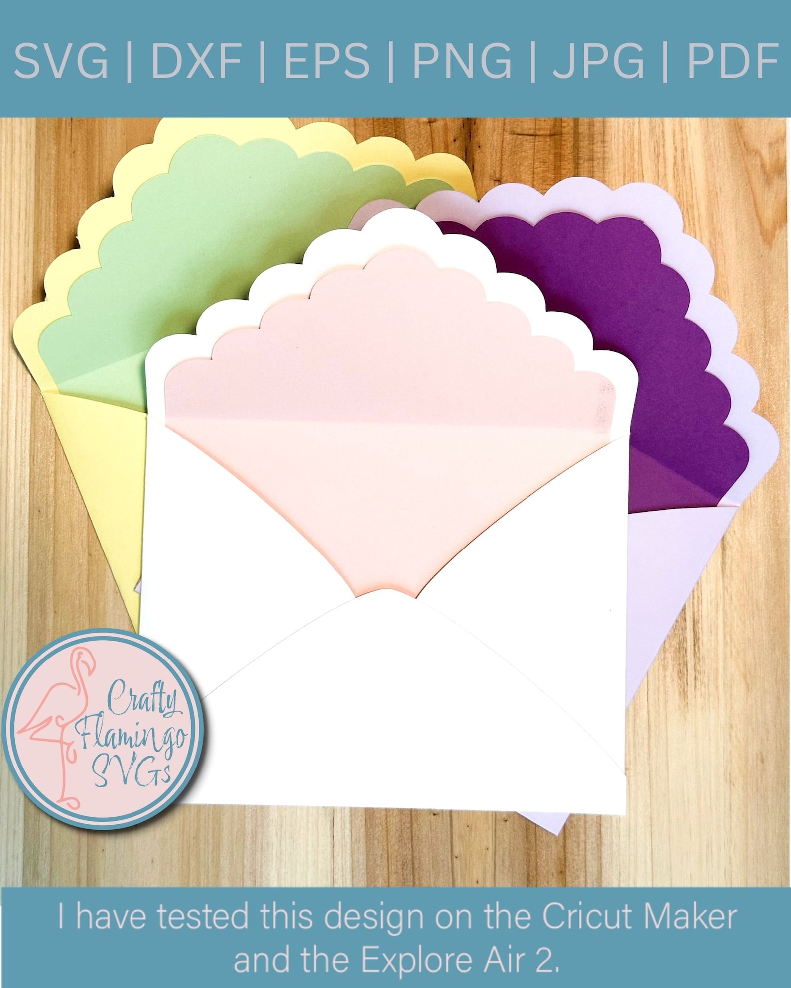 A2 R20 Scalloped Envelope With Liner SVG for Cricut, Decorative ...