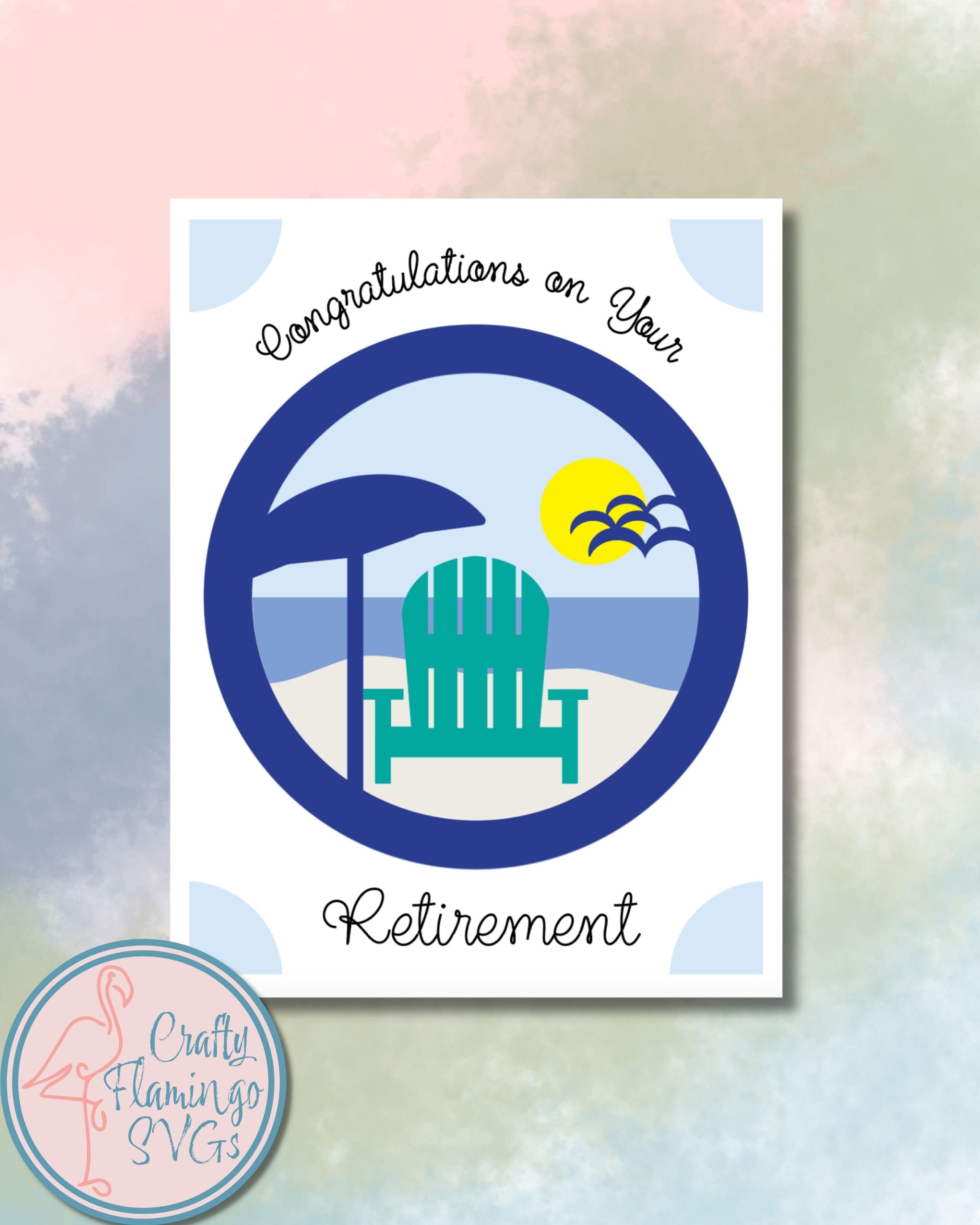 Beach Retirement Card SVG: Layered Cricut Design With Envelope (digital ...