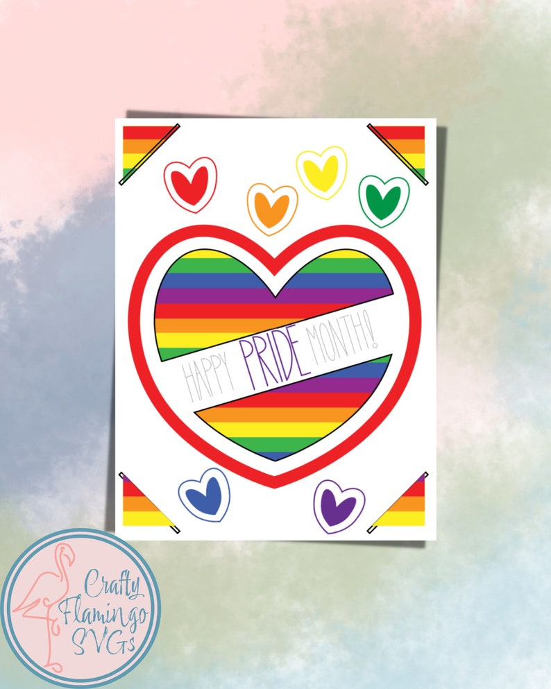 Happy Pride Month Card With Envelope SVG Pride Month Card - Etsy