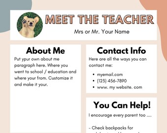 Meet the Teacher Template - Etsy