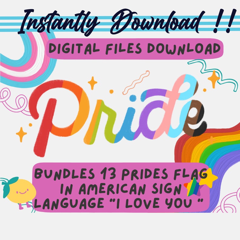 LGBTQ Pride SVG PNG , Digital Files Download, American Sign Language ...