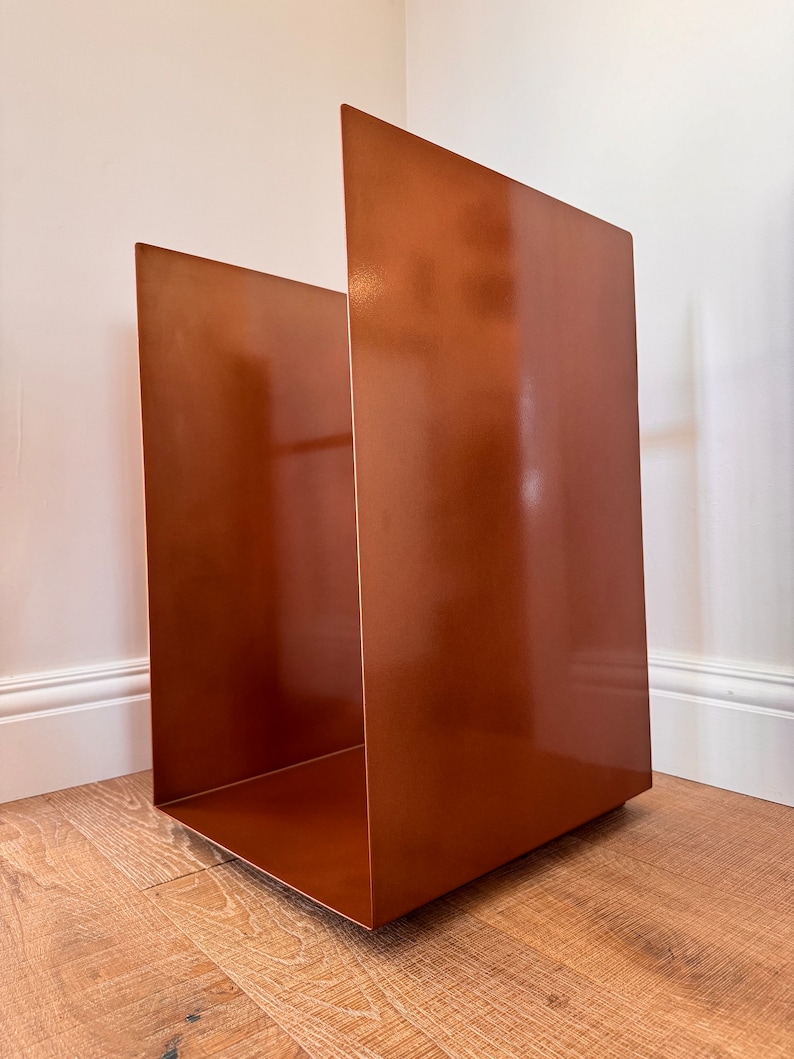 Contemporary Copper Steel Log Store Firewood Basket Log Holder Firewood ...