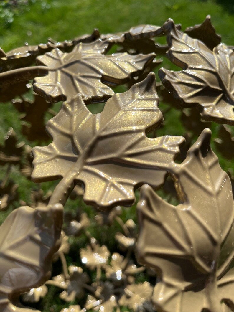 Garden Orb Sculpture Leaf Sphere Artwork Gold Steel Leaves Love Garden ...