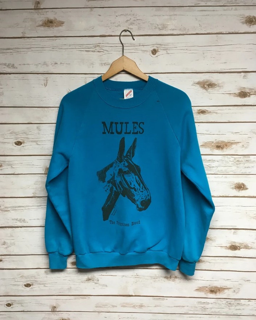 Vintage 80's Mule the Forgotten Breed Crewneck Sweatshirt Horse Riding ...