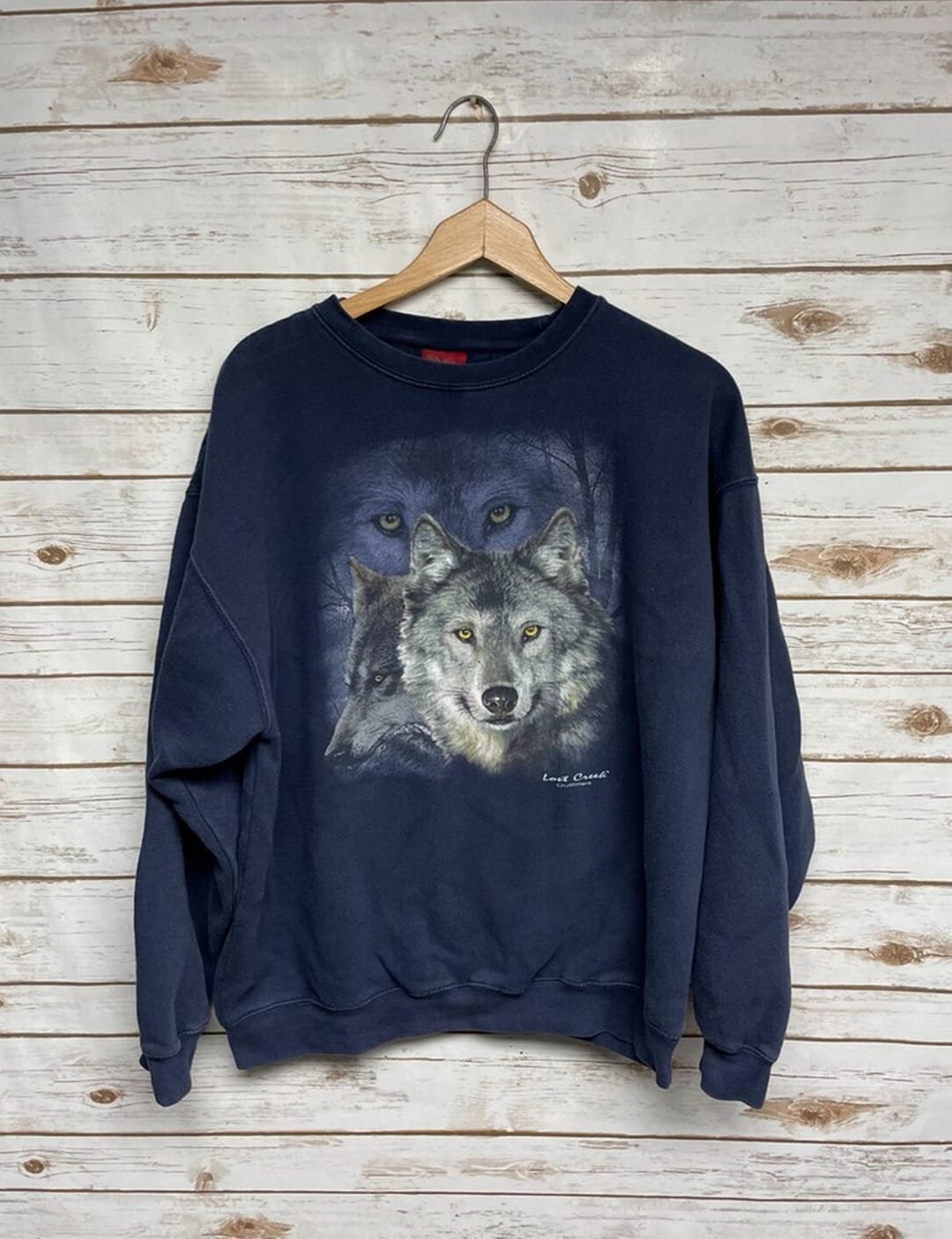 Vintage Wolf Crewneck Sweatshirt Wolves Crew Neck Sweatshirt Lone Wolf ...