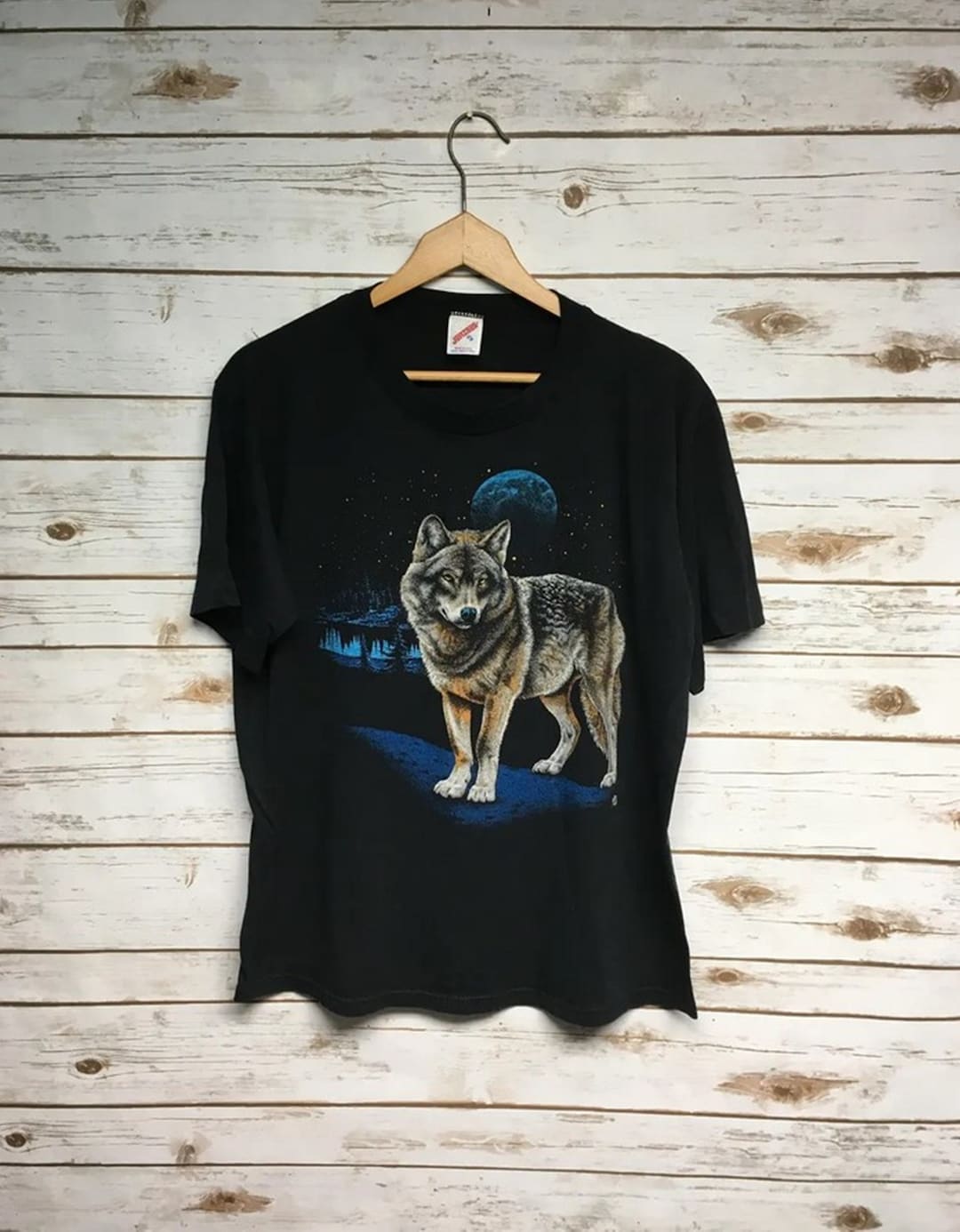 Vintage 80's Lone Wolf Tshirt Super Soft and Thin Wolf T Shirt Howling ...