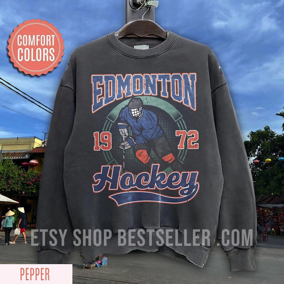Edmonton Oiler Vintage Style Comfort Colors Sweatshirt, Oiler Sweater ...