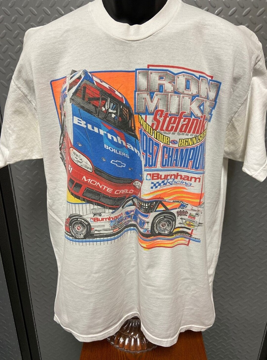 Vintage NASCAR Mike Stefanik 1997 Modified T-shirt, Mike Stefanik Shirt ...