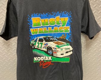 Vintage 90s Rusty Wallace NASCAR Racing T-shirt, Rusty Wallace Shirt ...