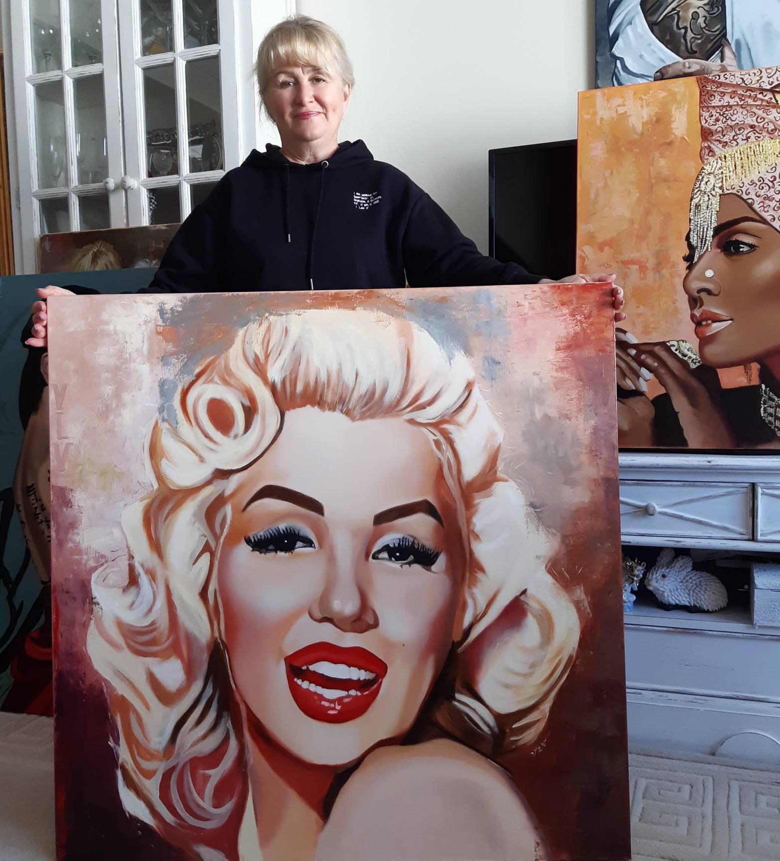 Large Marilyn Monroe Original Oil Painting Canvas Famous Actress Art ...