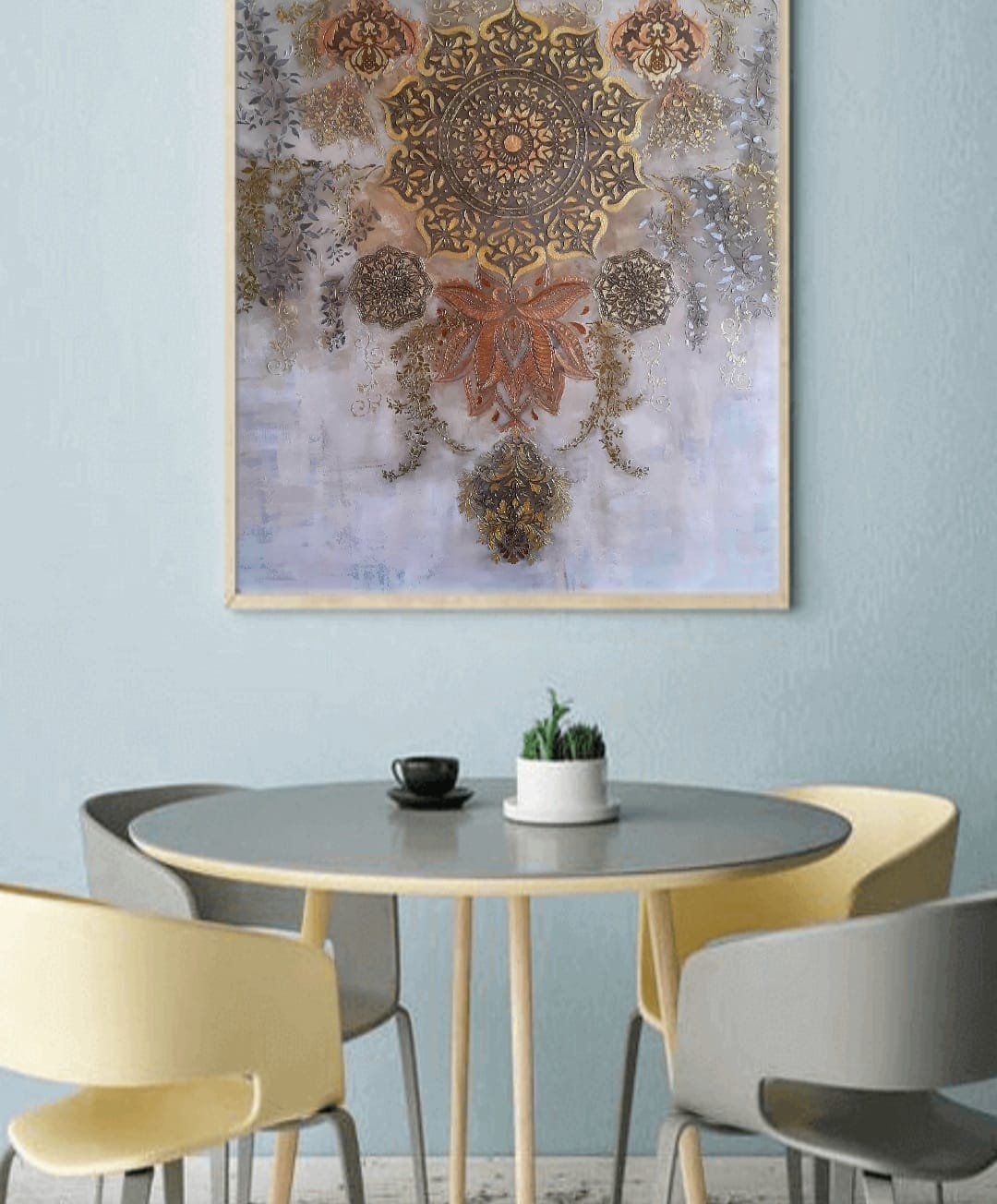 Mandala Original Acrylic Painting Canvas Interior Wall Art Texture 3D ...