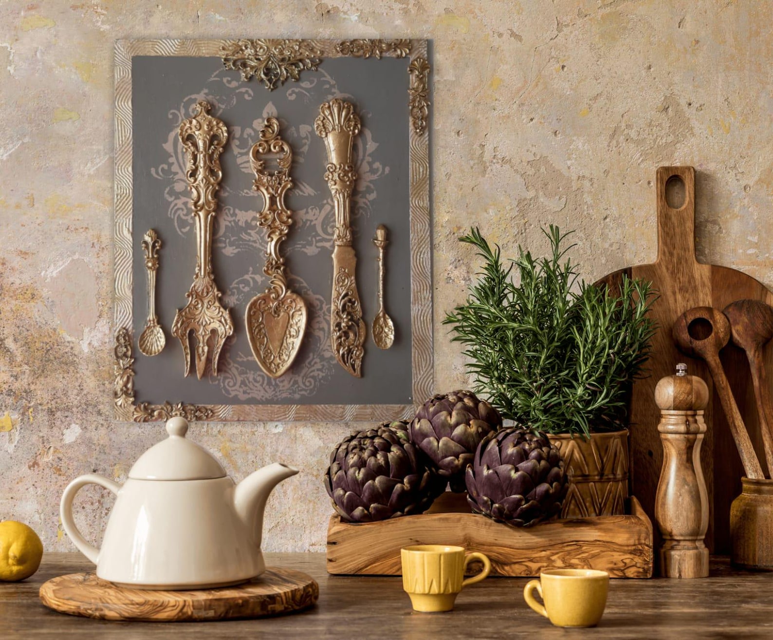 Cutlery Wall Decor Sculpture of Vintage Forks Spoons Knife Teaspoons ...