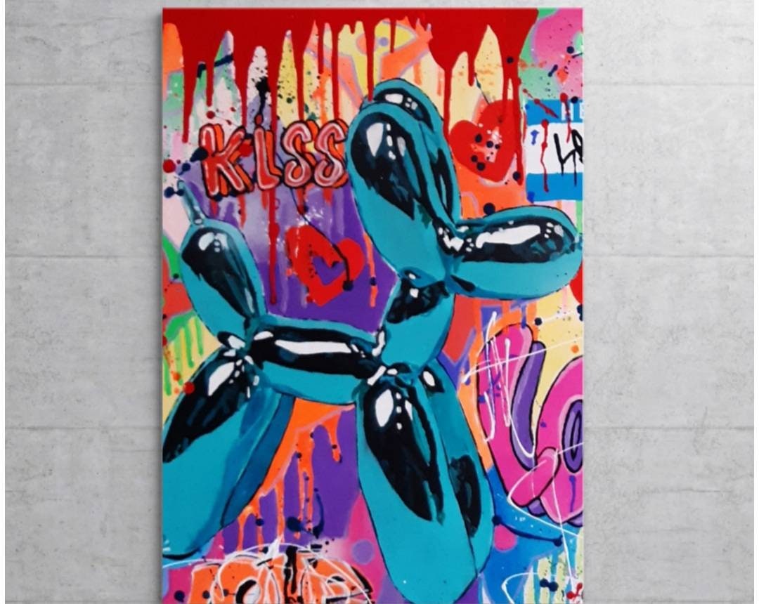 Inflatable Dog Original Acrylic Painting Canvas Love Art Balloon Dog ...