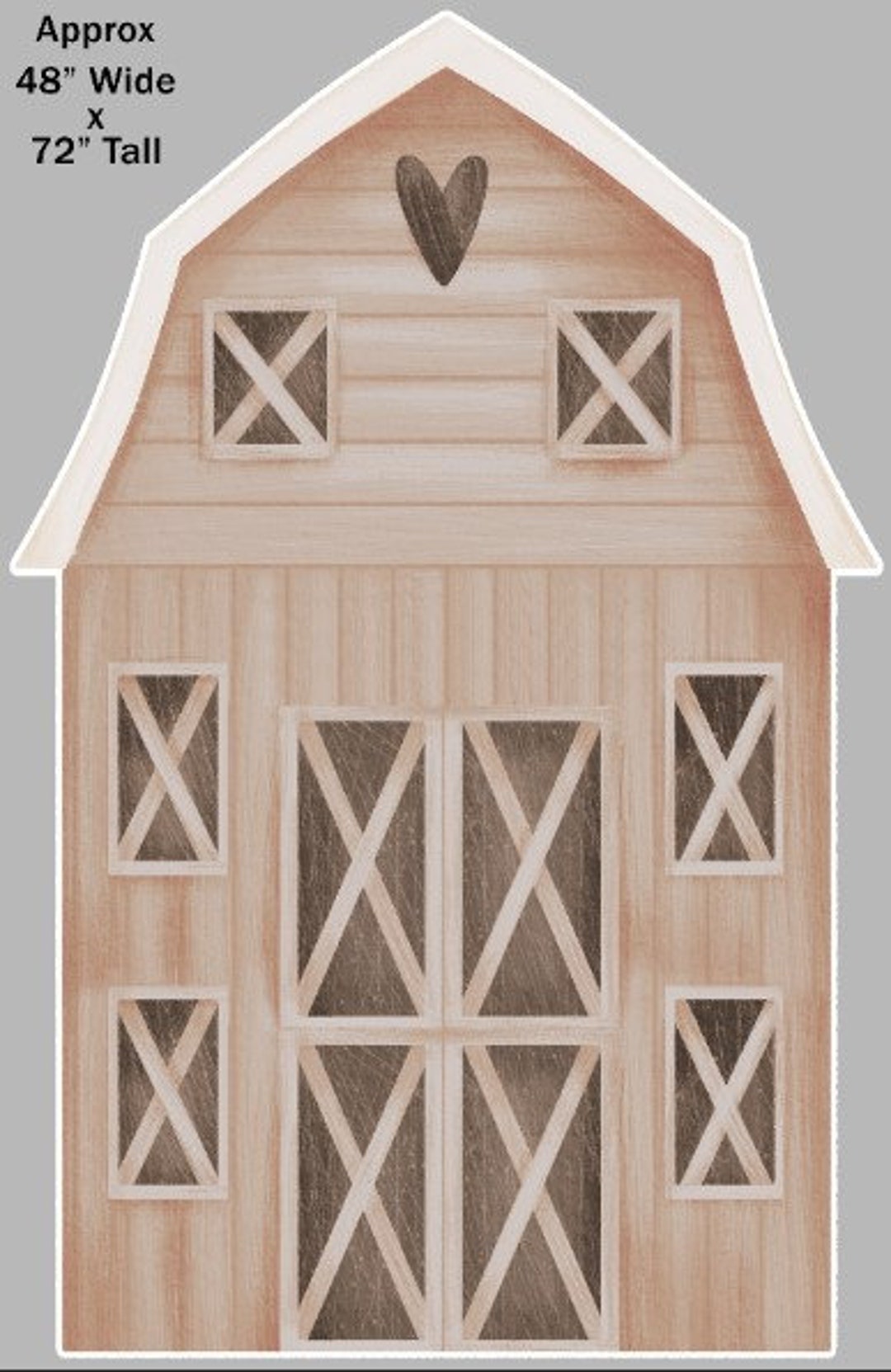 6ft Brown Barn 1 Piece Party Prop, Yard Display, Coroplast, Contour ...