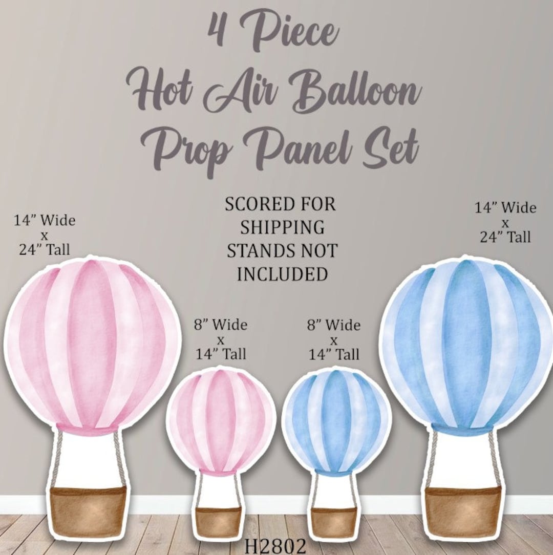 4 Piece Hot Air Balloon Prop Panel Set Gender Reveal Party - Etsy