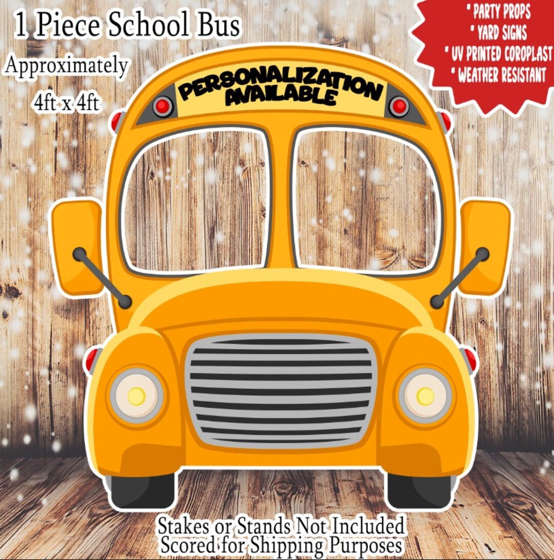 School Bus 1 Piece Yard Card, Prop, Lawn Décor , Coroplast, Contour ...