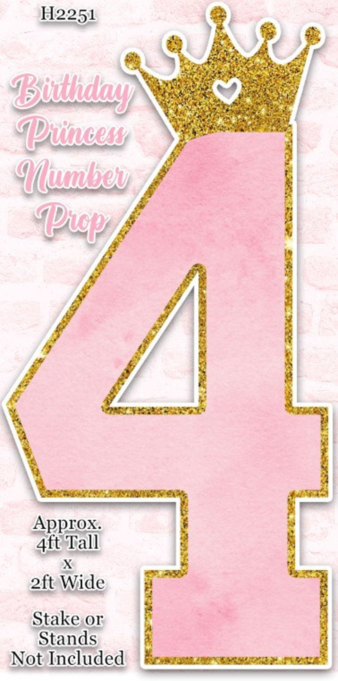 Princess Number 4 Prop Coroplast Contour Machine Cut UV - Etsy