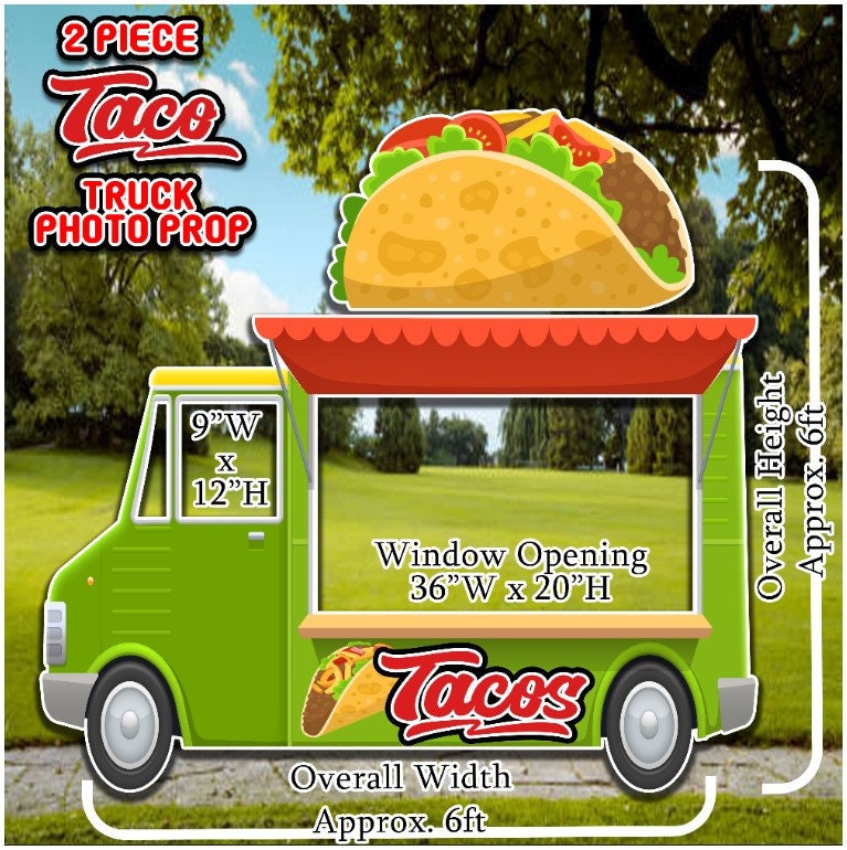 2 Piece Taco Truck Party Prop Coroplast Contour Machine Cut - Etsy