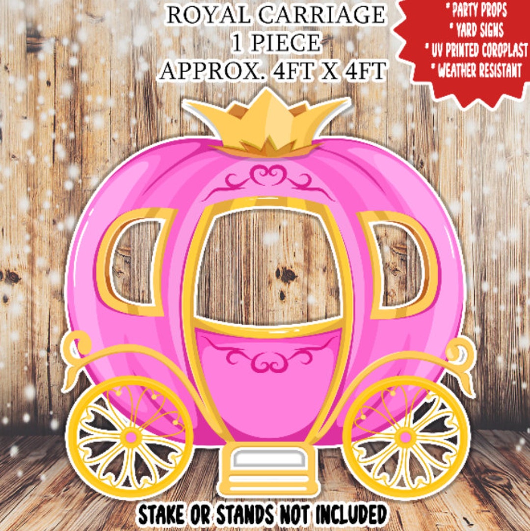 Royal Pink Carriage Party Prop, Coroplast, Contour Machine Cut, UV ...