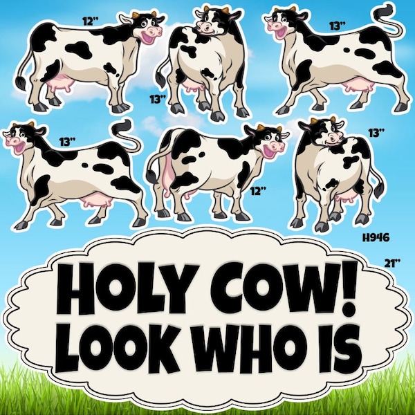 Holy Cow Look Whos 40 Yard Signs - Etsy