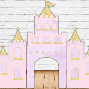 6 Piece Pink Purple and Gold Royal Castle Party Prop, Coroplast ...