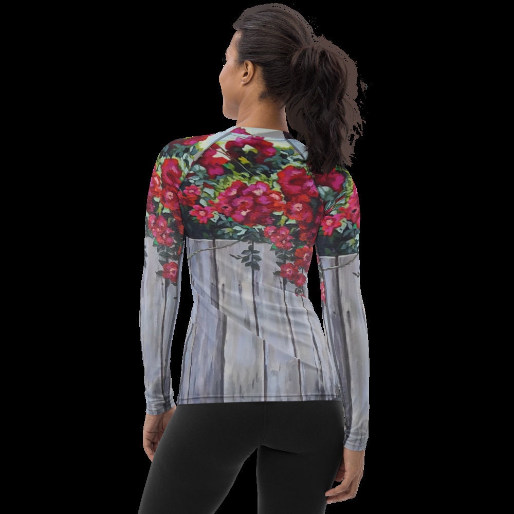 Vintage Red Roses Women's Rash Guard Fjujitsu Rashguard - Etsy