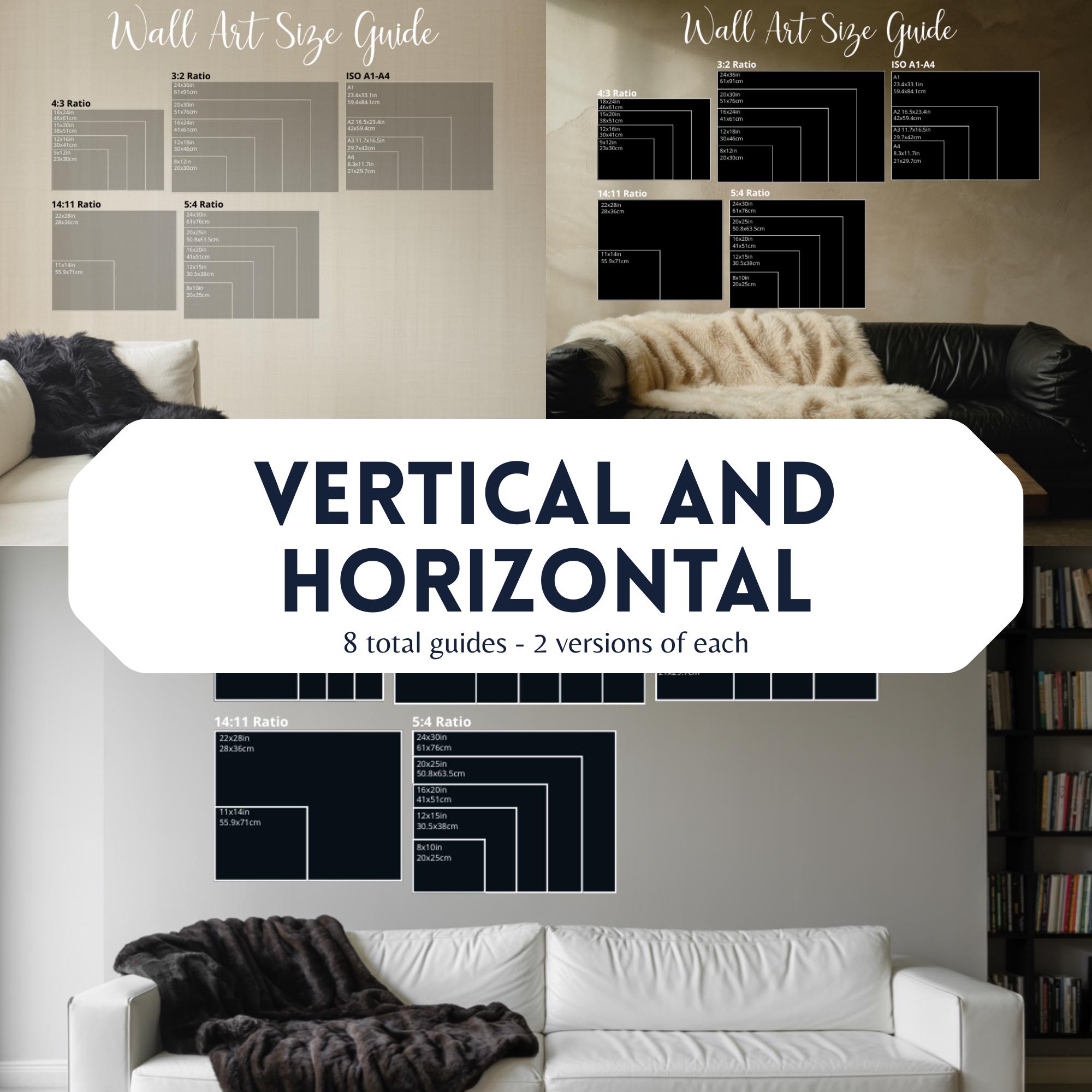 Wall Art Size Guide Bundle: Poster & Frame Charts (digital Download) - Etsy