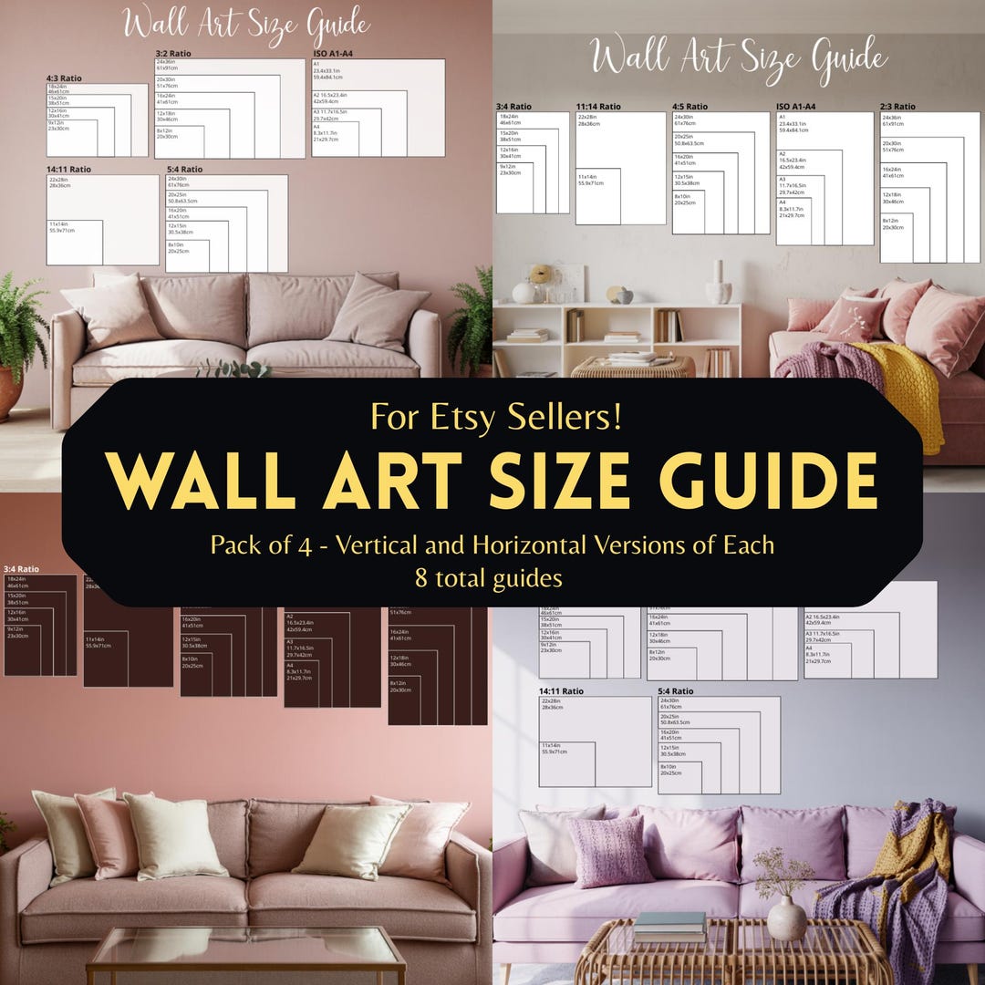 Wall Art Size Guide Bundle: Poster & Frame Charts (digital Download) - Etsy