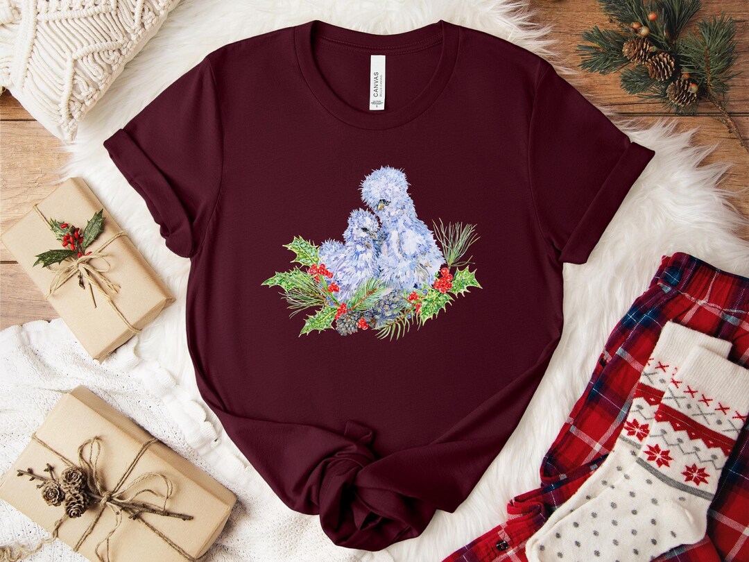 Christmas Silkie Chicken T-shirt - Two Adorable Silkie Chickens in a ...
