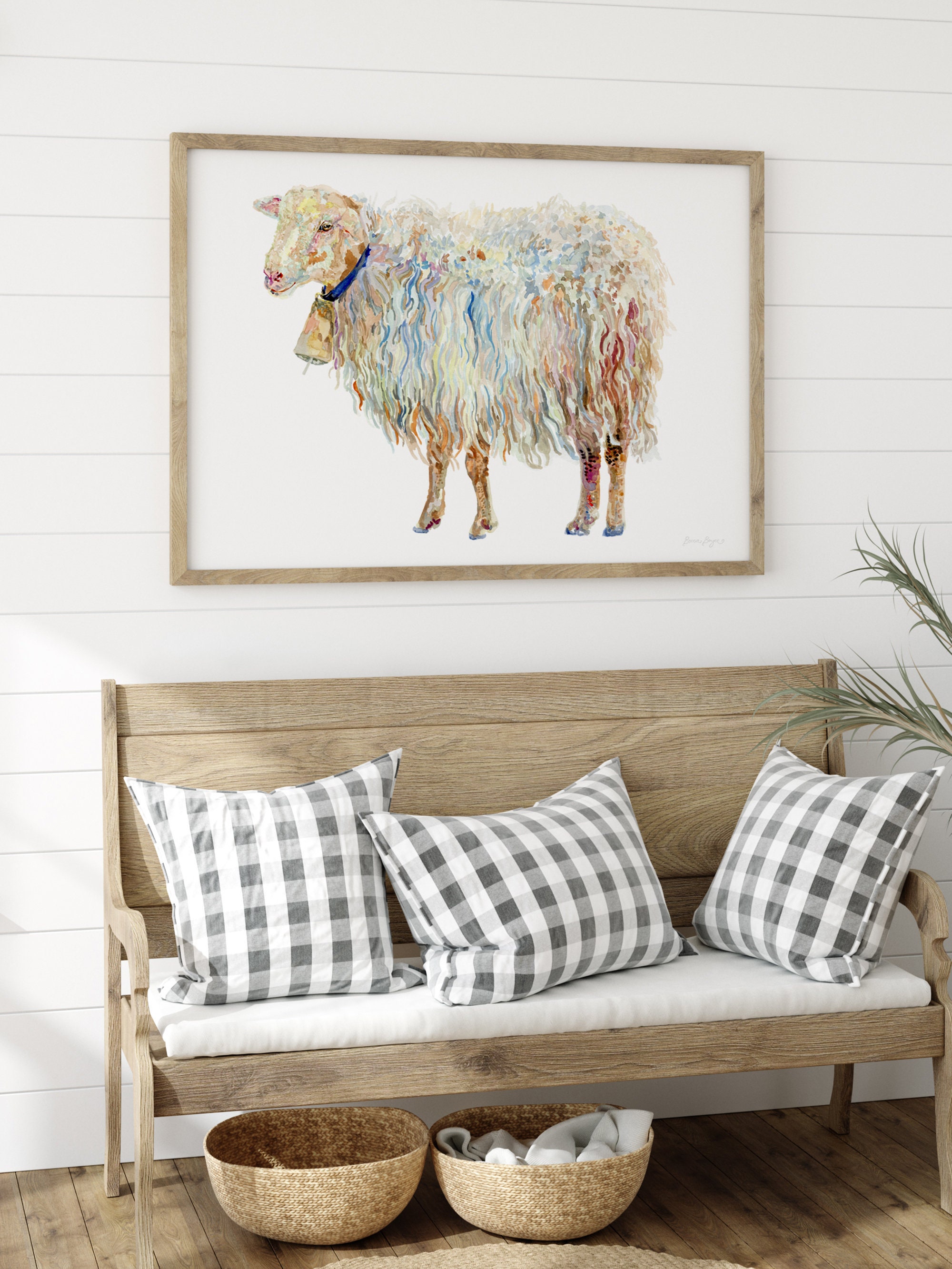 Watercolour Sheep Art Print Beautiful Hand Painted Design Printed ...