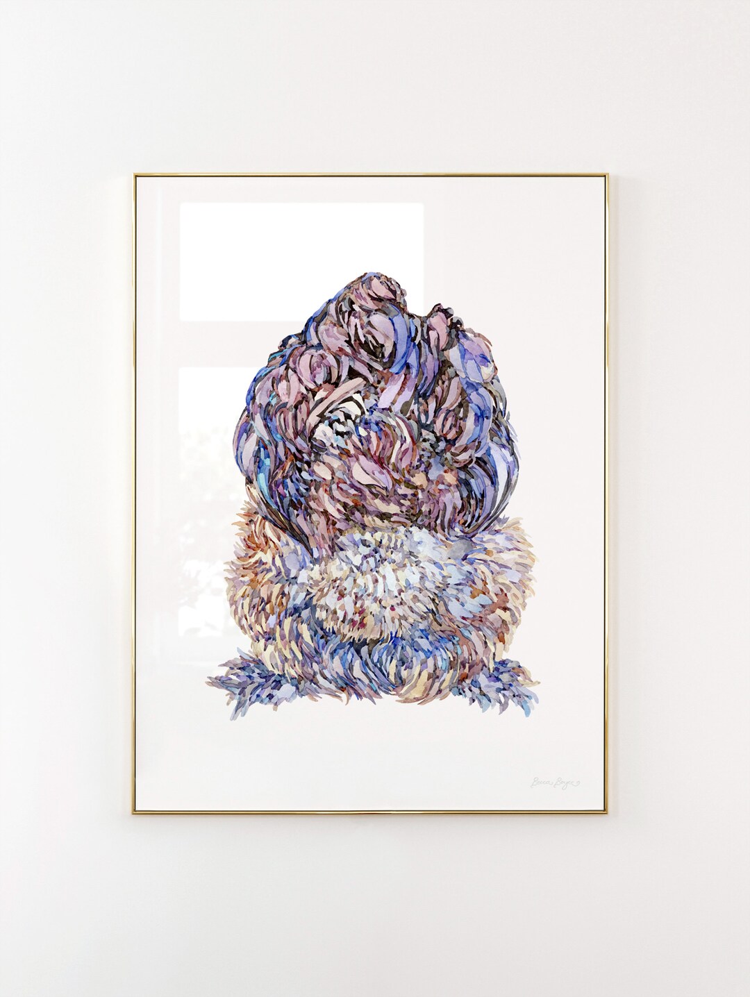 Silkie Chicken Fluffy Bum Art Print - Beautiful Hand Painted Design ...